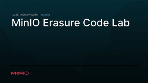 Minio Erasure Code Lab Minio