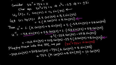 Diff Eqn Mass Spring Example With Forcing Function Example 3 3 YouTube