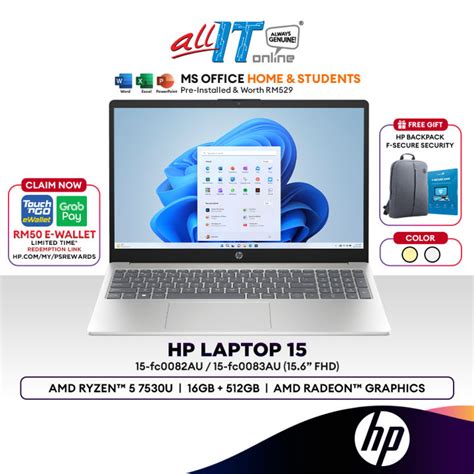 Hp Fc Au Fc Au Fhd Laptop Ryzen U Gb Gb Ssd Amd Radeon