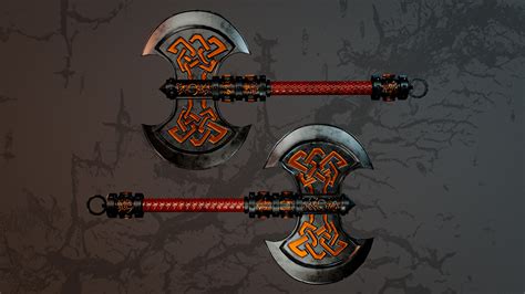 Artstation Dwarf Axe Game Assets
