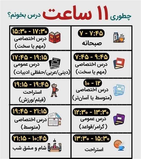 چطوری 11 ساعت درس بخونم ؟🤔 عکس ویسگون