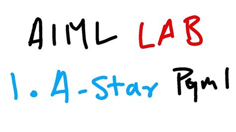 1 A Star 18CSL76 AI ML LAB PROGRAM 1 VTU 7th SEM CSE ISE YouTube