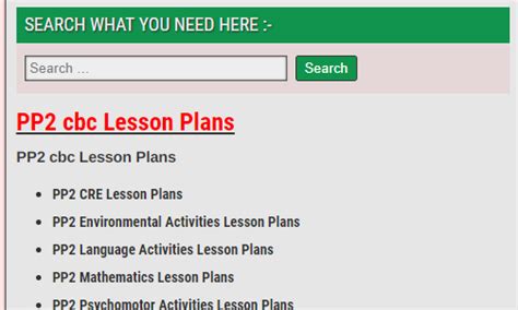 Pp2 Cbc Lesson Plans Kcse Revision