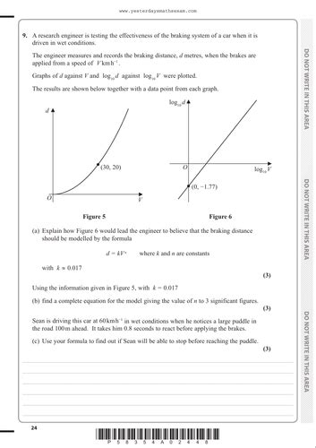 Exponentials And Logs Modelling Edexcel A Level Maths Exam Questions Teaching Resources