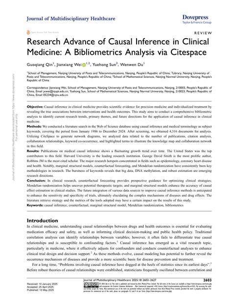 Pdf Research Advance Of Causal Inference In Clinical Medicine A Bibliometrics Analysis Via