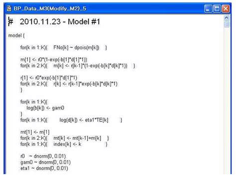 Winbugs Program For Modeling Equations Of Model 1 Download Scientific Diagram