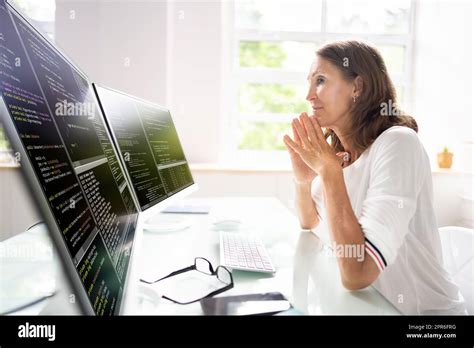 Programmer Woman Coding Stock Photo Alamy