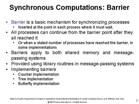 Chapter 6 Synchronous Computations Barrier And Its Implementations