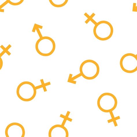 Premium Vector Seamless Pattern With Yellow Gender Signs