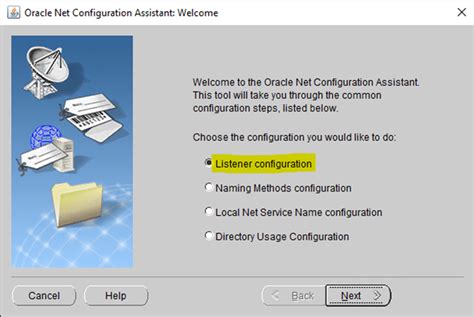 launch the oracle network configuration assistant netca 2 open cmd