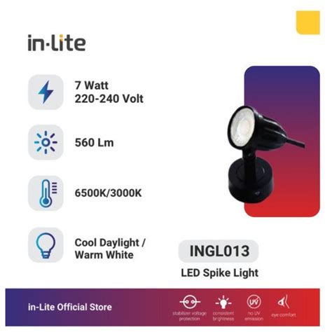 Jual Lampu Sorot In Lite Led Sorot Taman Inlite W Watt Ingl Di Tempel Putih Kab