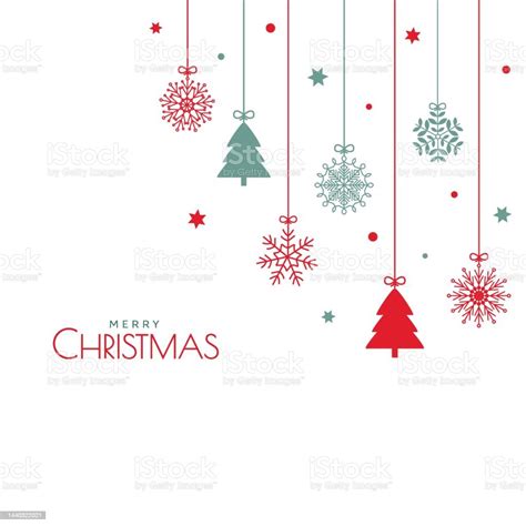 크리스마스 새해 복 많이 받으세요 인사말 카드 배너에는 눈송이 나무가 활로 끈에 매달려 있습니다 빈티지 겨울 휴가 템플릿 크리스마스에 대한 스톡 벡터 아트 및 기타 이미지