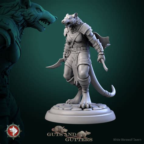 3d Printable Rat Female Asassins Set Pre Supported By White Werewolf Tavern