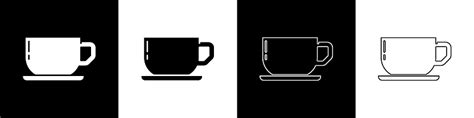흑백 배경에 격리된 커피 컵 아이콘을 설정합니다 차 컵 뜨거운 음료 커피 벡터 검은색에 대한 스톡 벡터 아트 및 기타 이미지 검은색 경영자 단일 객체 Istock
