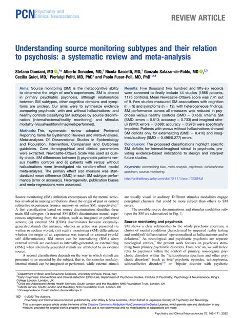 Pdf Understanding Source Monitoring Subtypes And Their Relation To