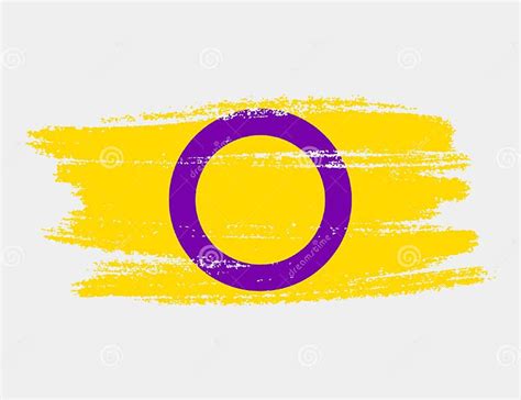 Intersex Flag Painted With Brush On White Background Lgbt Rights