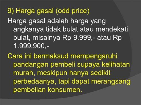 Strategi Harga Pada Pemasaran Materi Pengertian Harga