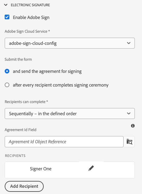 how can we use adobe sign in an adaptive form adobe experience manager