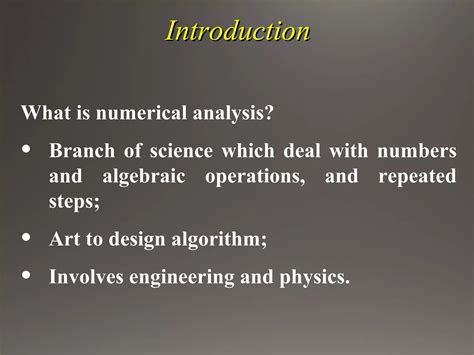 Introduction To Numerical Analysis Ppt