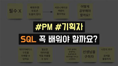 Pm 기획자 Sql 꼭 배워야 할까요 Youtube