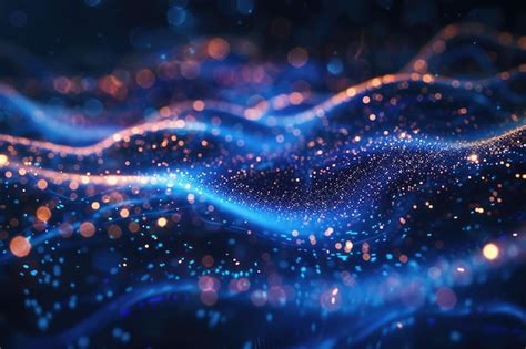 Premium Photo Sci Fi 3d Rendering Of Glowing Particles In Space Grid