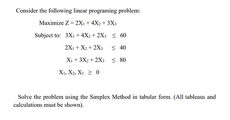 answered consider the following linear… bartleby