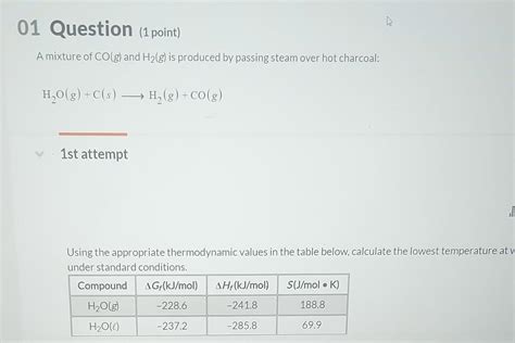 Solved Using The Appropriate Thermodynamic Values In The