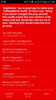 Mapmarker Has No Proptypes For Native Prop Airmapmarker Testid Issue React Native