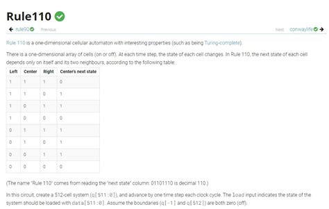 Day 62 Practicing Verilog Problems On Designing A Circuit For Rule No110 Of Cellular Automata