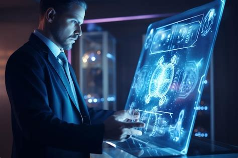 Premium Ai Image Healthcare Professional Navigating Electronic Medical Record Generative Ai