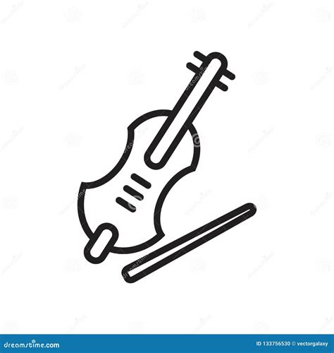Violin Icon Vector Sign And Symbol Isolated On White Background Violin Logo Concept Stock
