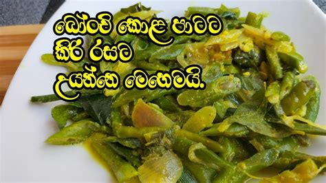 කිරි රසට බෝංචි උයන විදිය බලමුද Susan S Kitchen Green Beans Curry Bonchi Curry Youtube