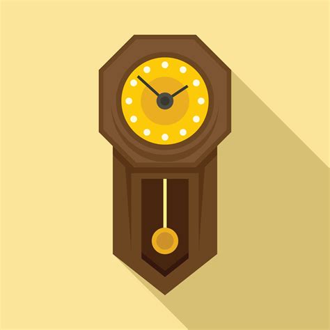 Antique Pendulum Clock Icon Flat Style 14523043 Vector Art At Vecteezy