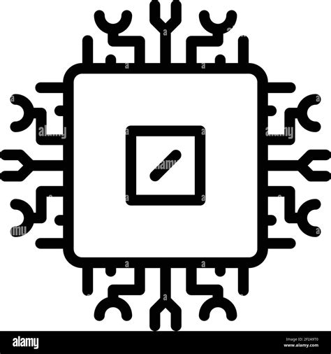 Processor Interface Icon Outline Processor Interface Vector Icon For Web Design Isolated On
