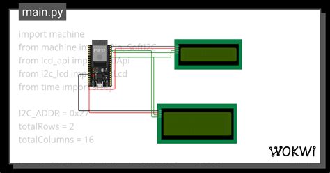LCD I2C Using Libraries 2 Wokwi ESP32 STM32 Arduino Simulator