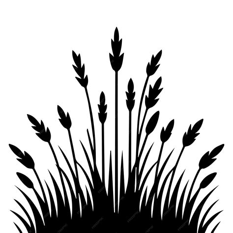 Premium Vector Grass Black And White Simple Design Illustration