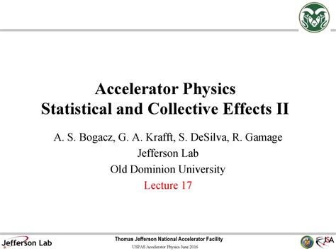 Accelerator Physics Statistical And Collective Effects Ii Ppt Download