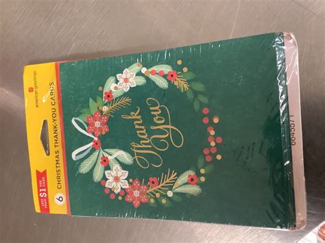 6pk Thank You Christmas Cards D3 Surplus Outlet