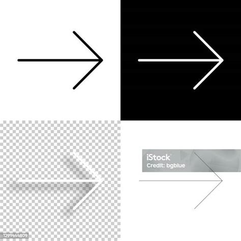 오른쪽 화살표입니다 디자인 아이콘입니다 빈 흰색 및 검은색 배경 선 아이콘 가리키기에 대한 스톡 벡터 아트 및 기타 이미지 가리키기 개념 검은색 Istock