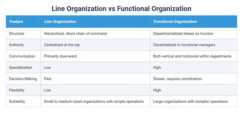Line Organization Vs Functional Organization