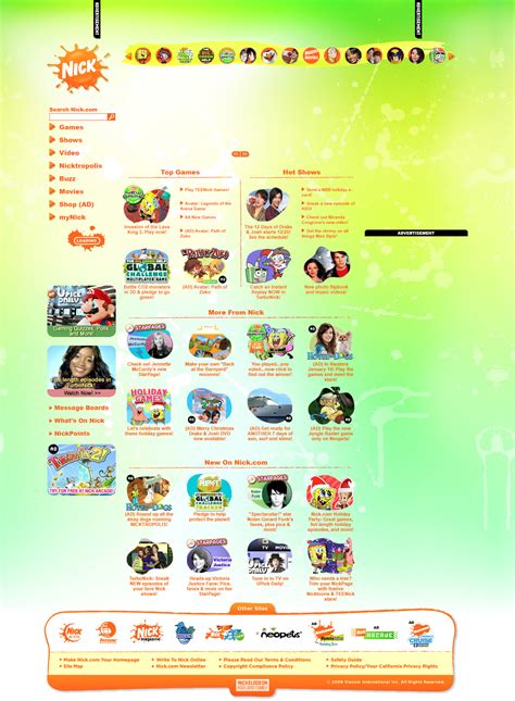 Nickelodeon In 2008 Web Design Museum