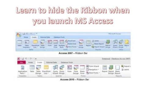 How To Hide The Ribbon When You Launch Ms Access