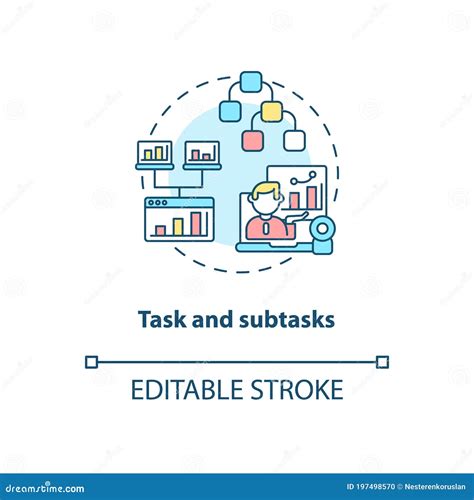 Task And Subtasks Concept Icon Stock Vector Illustration Of Blue