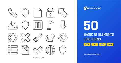 Download Basic Ui Elements Line Icon Pack Available In Svg Png And Icon Fonts