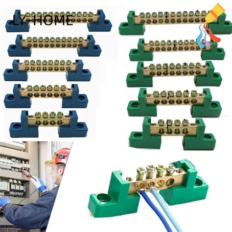 LY HOME Copper Screw Terminal Block Distribution Box Brass Strip Protection Bar Wiring Row Zero
