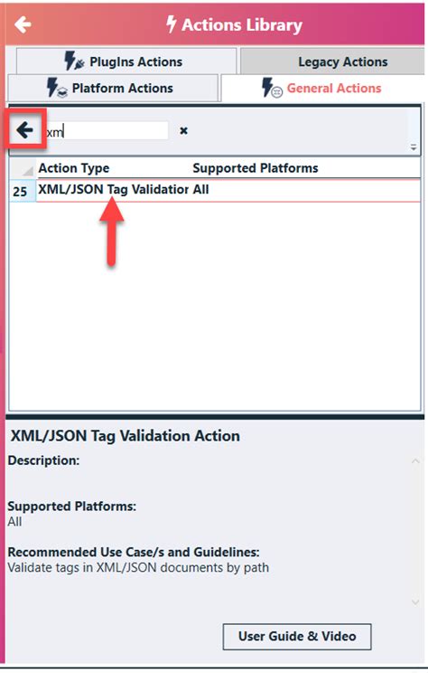 Xmljson Tag Validation Actions