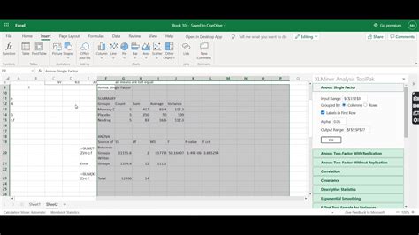 Excel One Way ANOVA Part YouTube