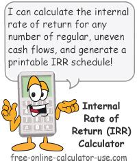 IRR Calculator Calculate Internal Rate Of Return Of Cash Flows