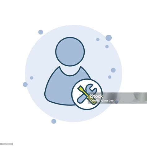 만화 기술자 아이콘 벡터 일러스트 레이 션입니다 거품 배경에 스패너와 드라이버를 가진 엔지니어 수리공 기호 개념입니다 0명에 대한 스톡 벡터 아트 및 기타 이미지 Istock