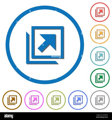 Open In New Window Flat Color Vector Icons With Shadows In Round Outlines On White Background